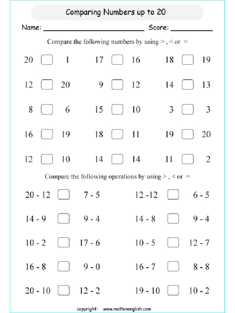 Comparing Up To 20 | PDF