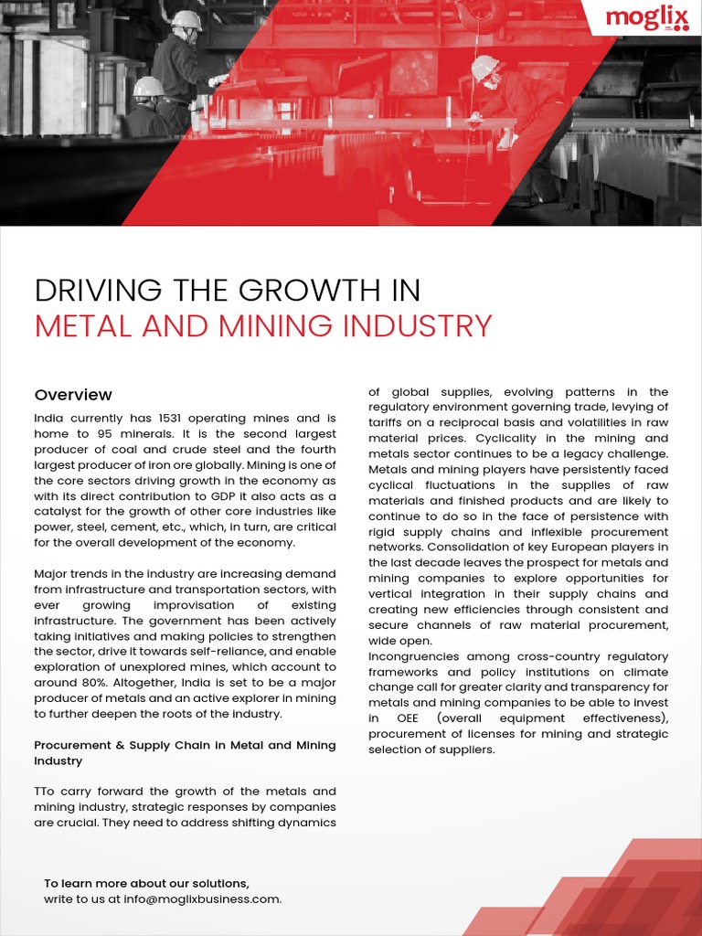 Mining Industry Pdf Supply Chain Mining