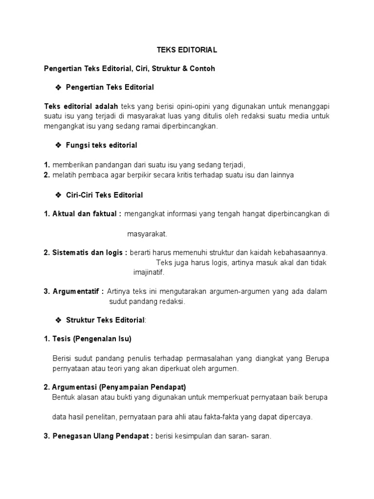 Teks Editorial | PDF