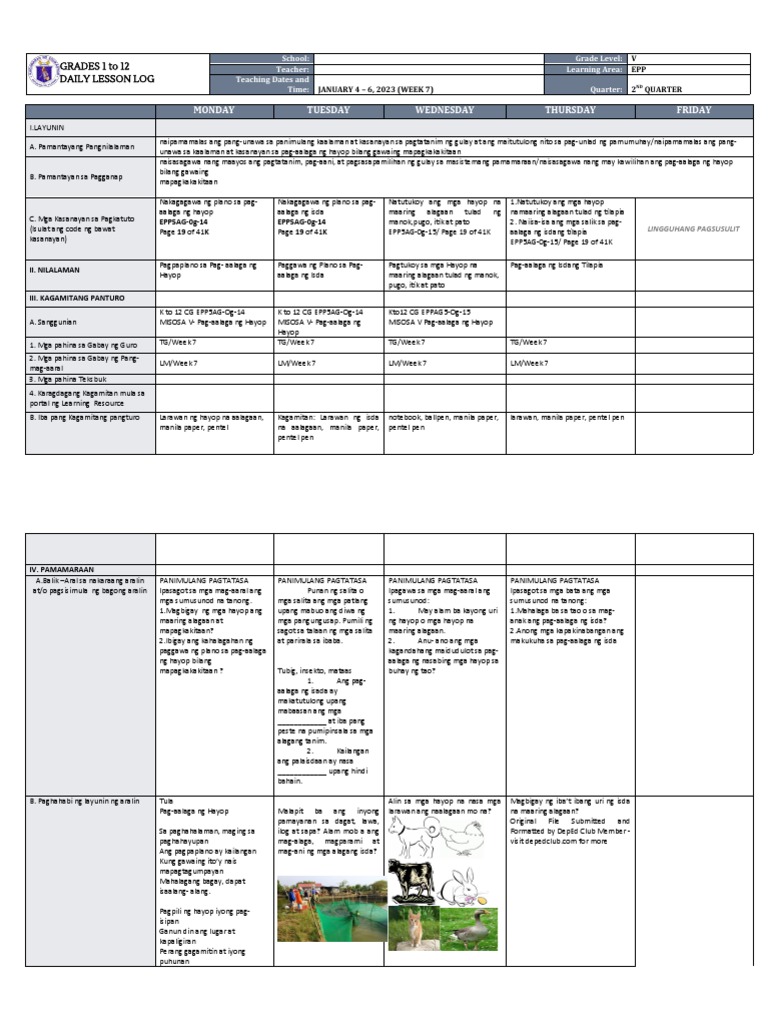 DLL - Epp 5 - Q2 - W7 | PDF