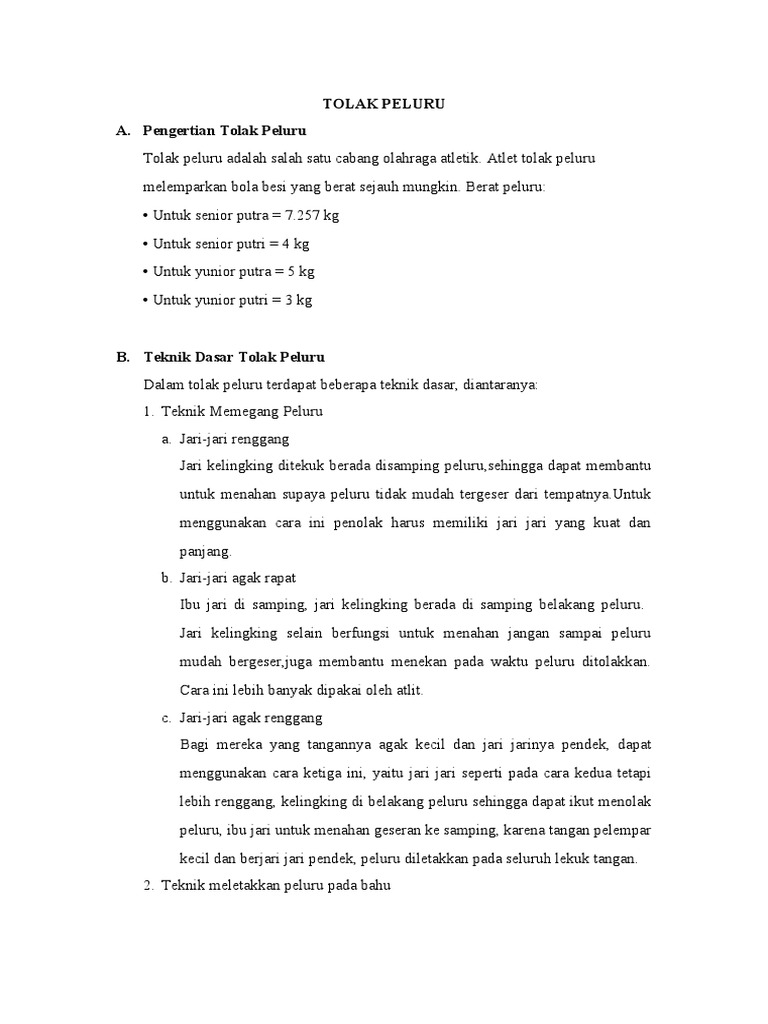 Tolak Peluru | PDF
