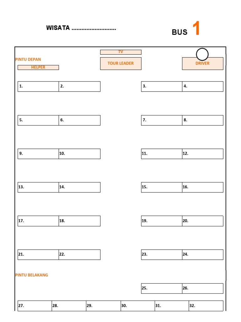 An Illustrated Guide to Seating Arrangements on a Tour Bus | PDF