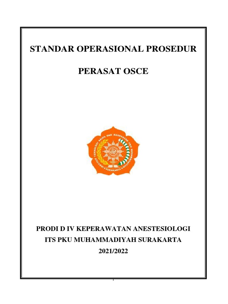 Sop Perasat Osce Anestesi | PDF | Teknologi & Rekayasa