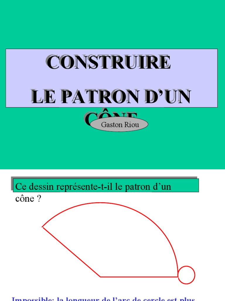 Construire Le Patron D'un Cône | PDF | Cercle | Géométrie euclidienne