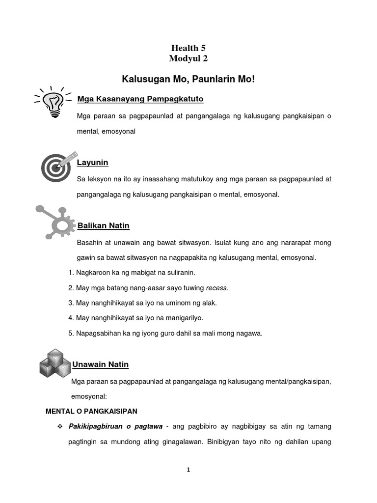 Health Grade5 Quarter1 Module 2week3-4 | PDF