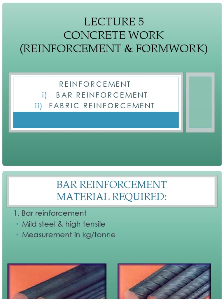 Lecture 5-Concrete Works | PDF | Civil Engineering | Structural Engineering
