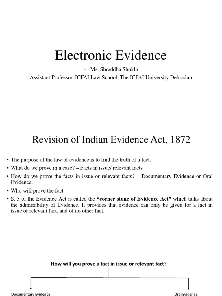 Electronic Evidence | PDF | Evidence (Law) | Evidence