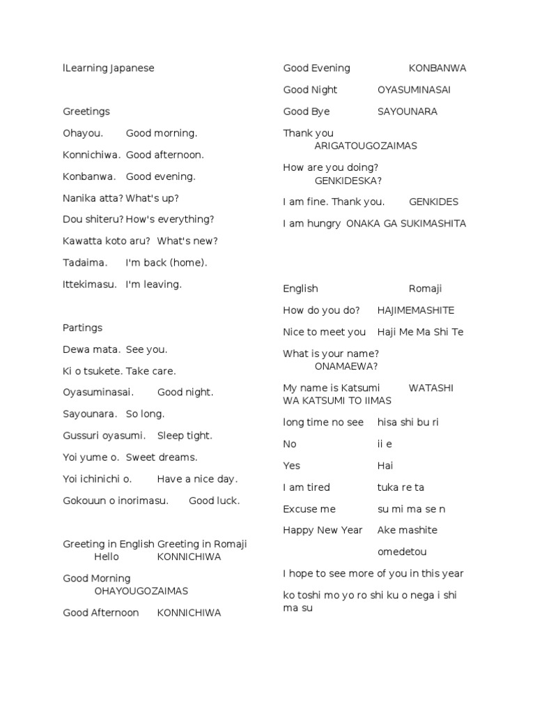 Learning Japanese | PDF