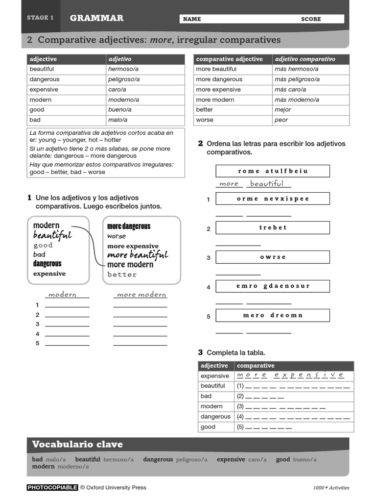 55 Comparative adjectives_ more, irregular comparatives | PDF ...