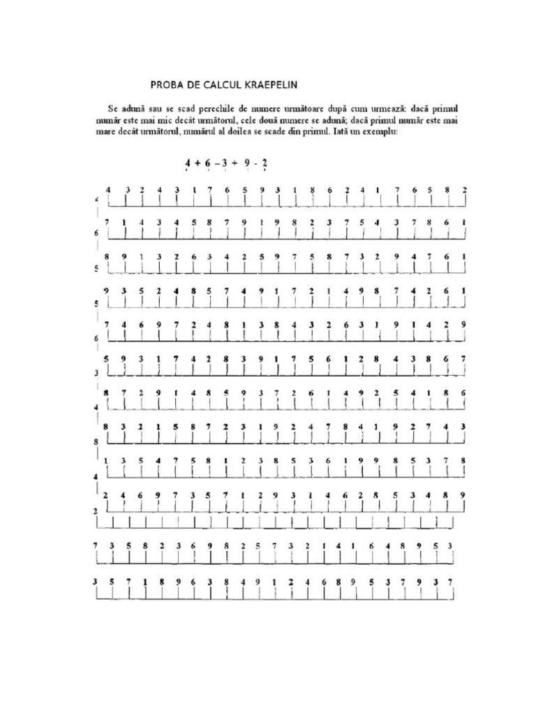 Proba Kraepelin, Test Toulouse | PDF