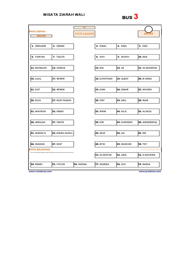 Big Bus Pariwisata Seat 2-3 59 Kursi BUS 3 | PDF