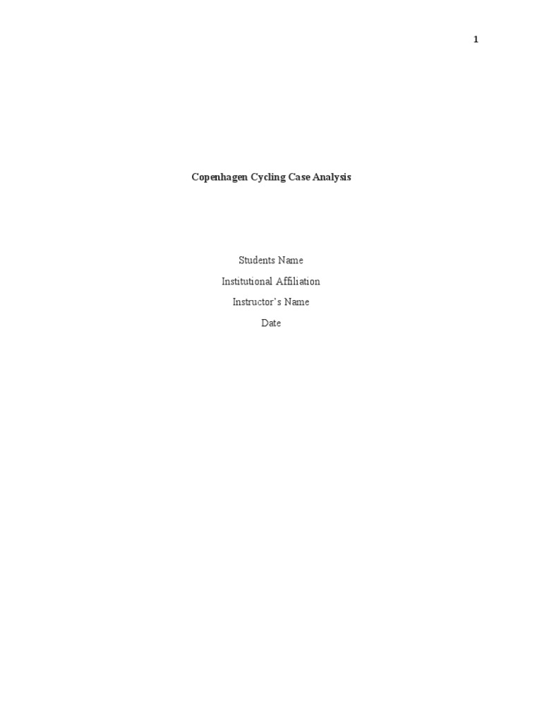 Copenhagen Cycling Case Analysis - Edited | PDF | Cycling ...