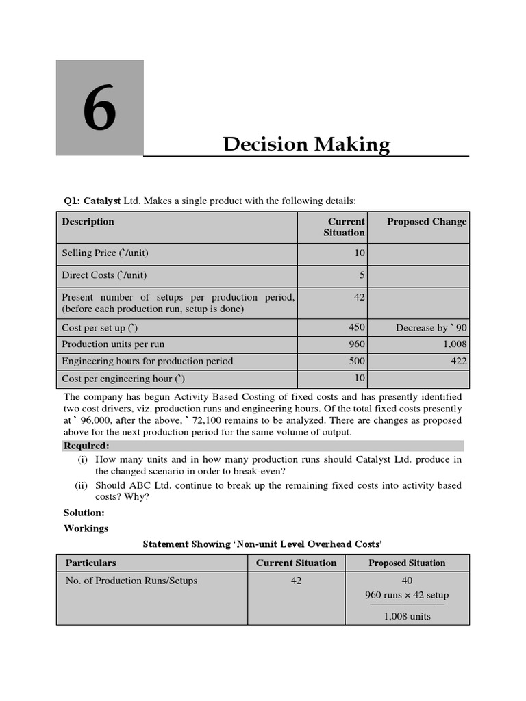 Break-Even Analysis for Manufacturing Costs | PDF | Labour Economics ...