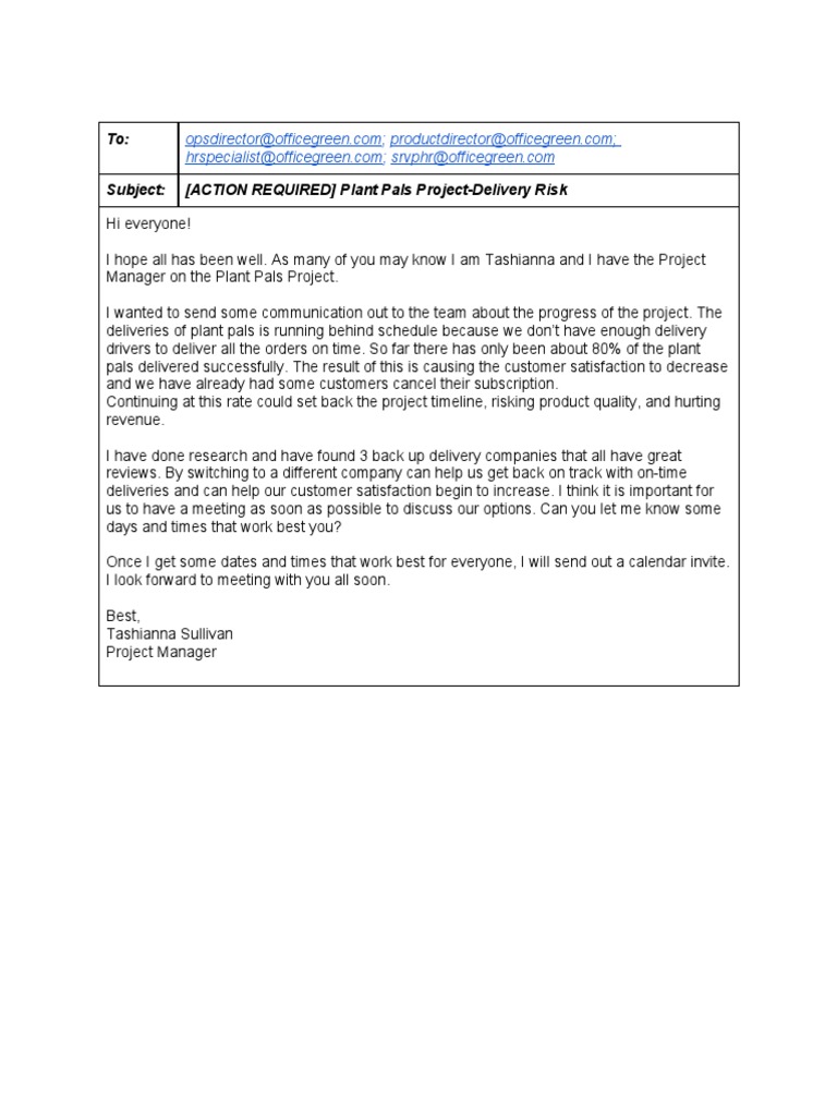 Activity Template Escalation Email | PDF