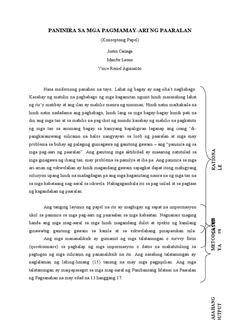 Konseptong Papel - Paninira Sa Mga Pagmamay-Ari NG Paaralan | PDF