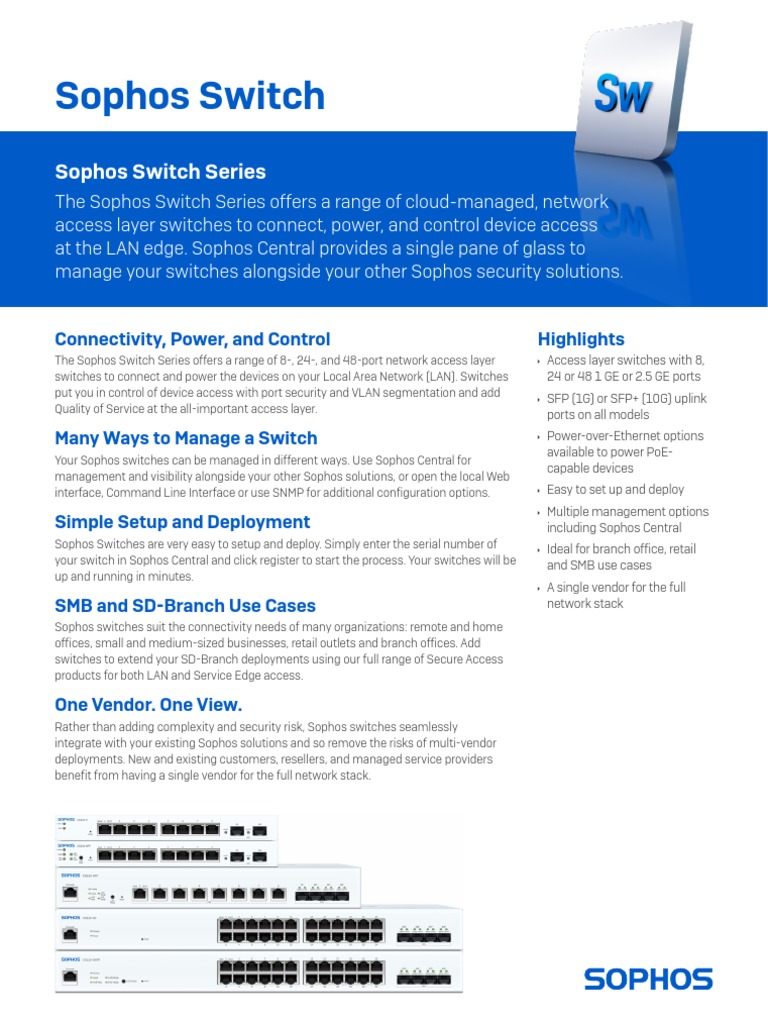 Sophos Switch Ds | PDF | Network Switch | Telecommunications Standards