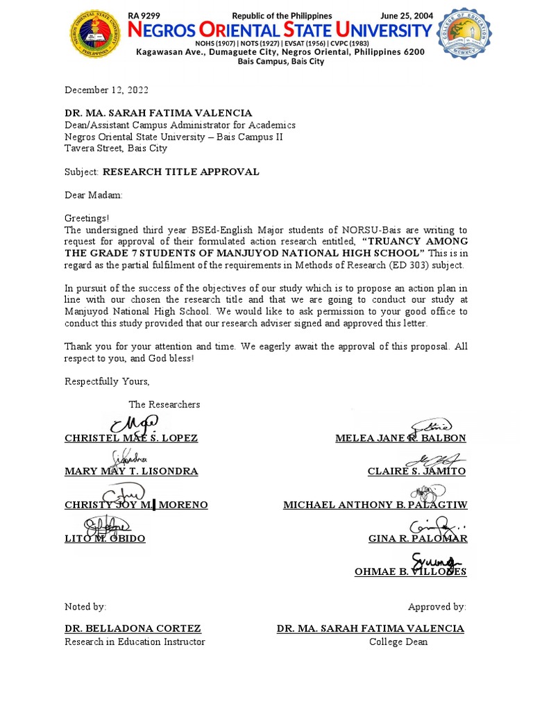 Research Letter Approval | PDF