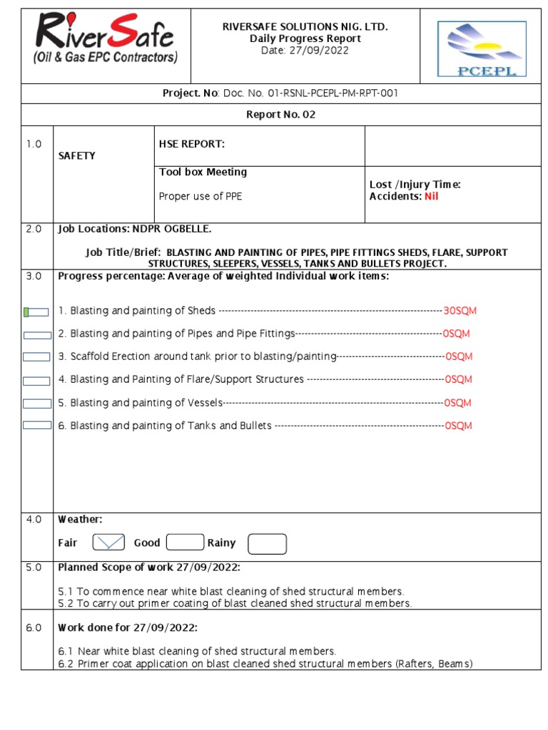 Blasting and Painting of Sheds, Pipes, Pipe Fittings, Vessels and Tanks ...