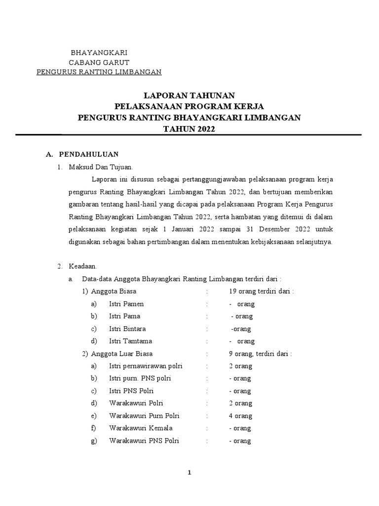 Contoh Laporan Tahunan | PDF | Ilmu Sosial