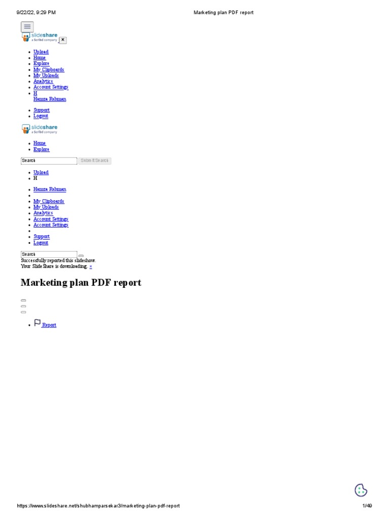 Marketing Plan PDF Report | PDF