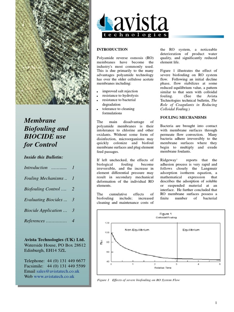Biocide Techn 4pp | PDF | Membrane | Biofilm