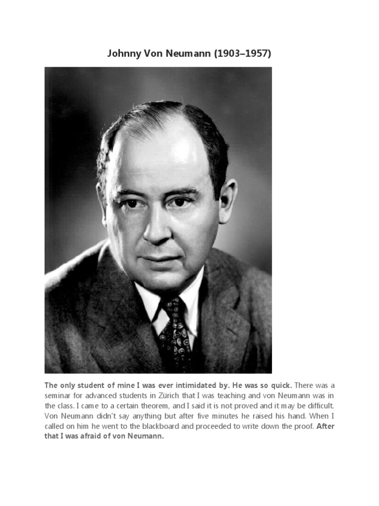 Johnny Von Neumann | PDF | Science