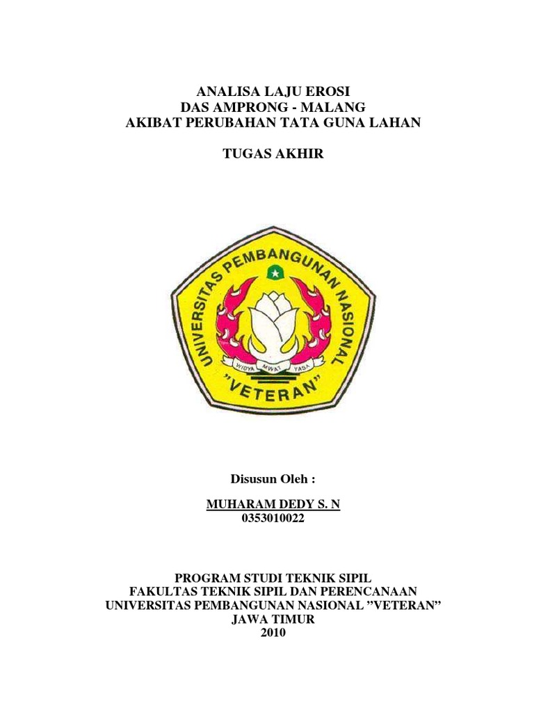 Analisa Laju Erosi Das Amprong - Malang Akibat Perubahan Tata Guna ...