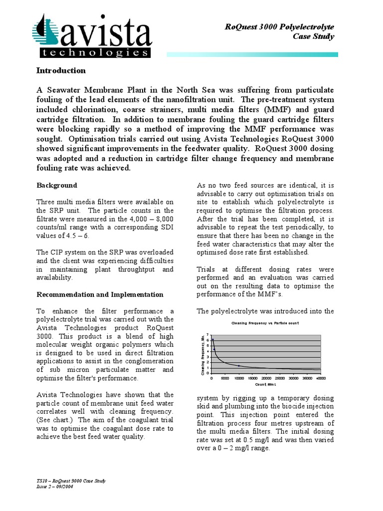 Optimizing Multi Media Filter Performance through Polyelectrolyte Dosing: A Case Study on the ...