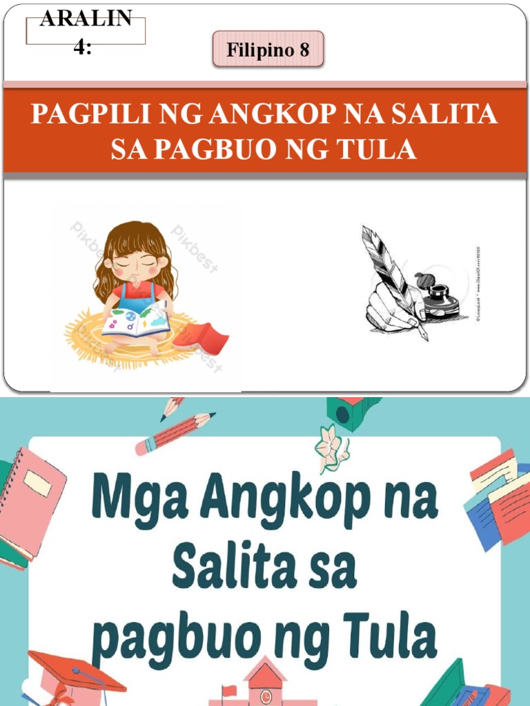 8 ARALIN 4 Pagpili NG Angkop Na Salita Sa Pagbuo NG Tula | PDF