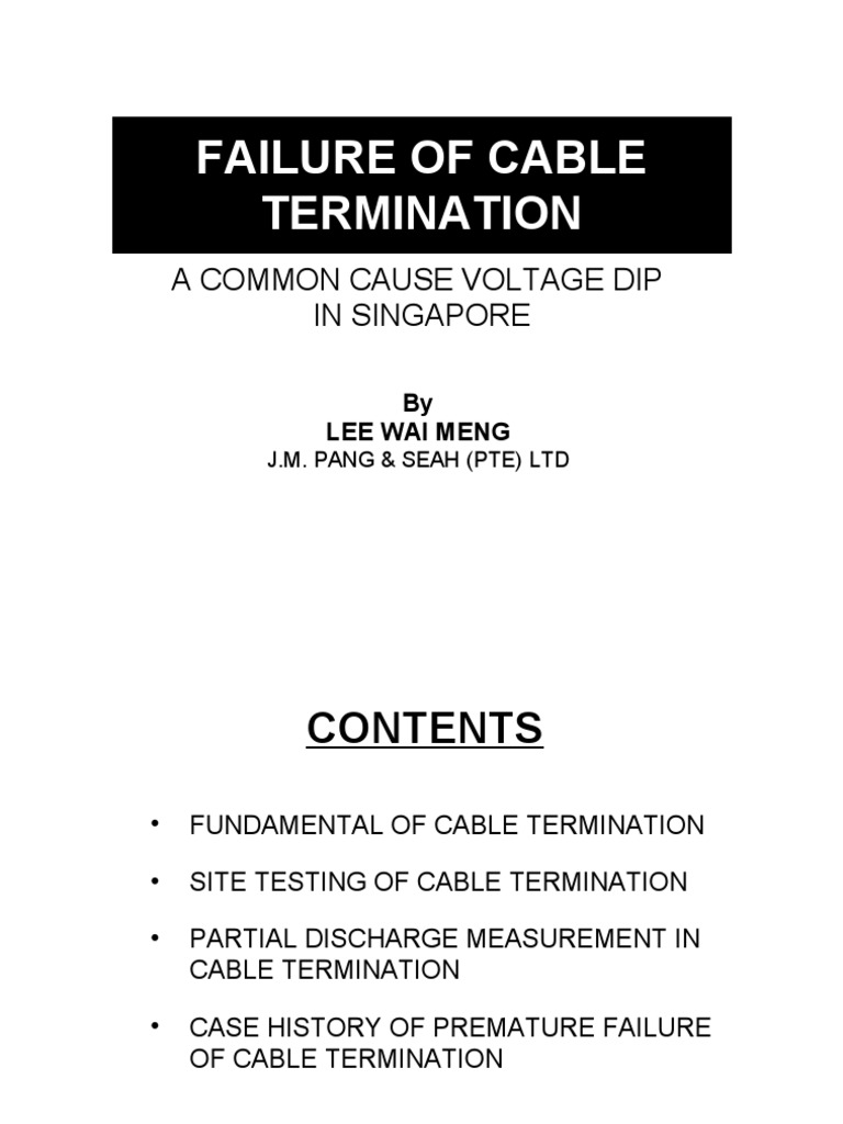 Cable Termination Methods Overview | PDF | Insulator (Electricity ...