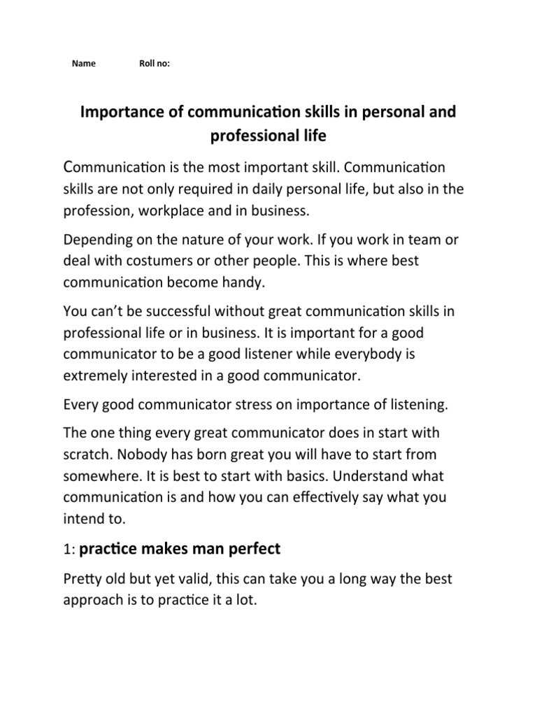 Importance of Communication Skills in Personal and Professional Life ...