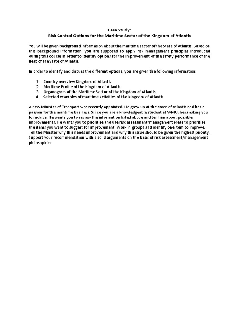 1 Case Study Atlantis Cover and Introduction | PDF