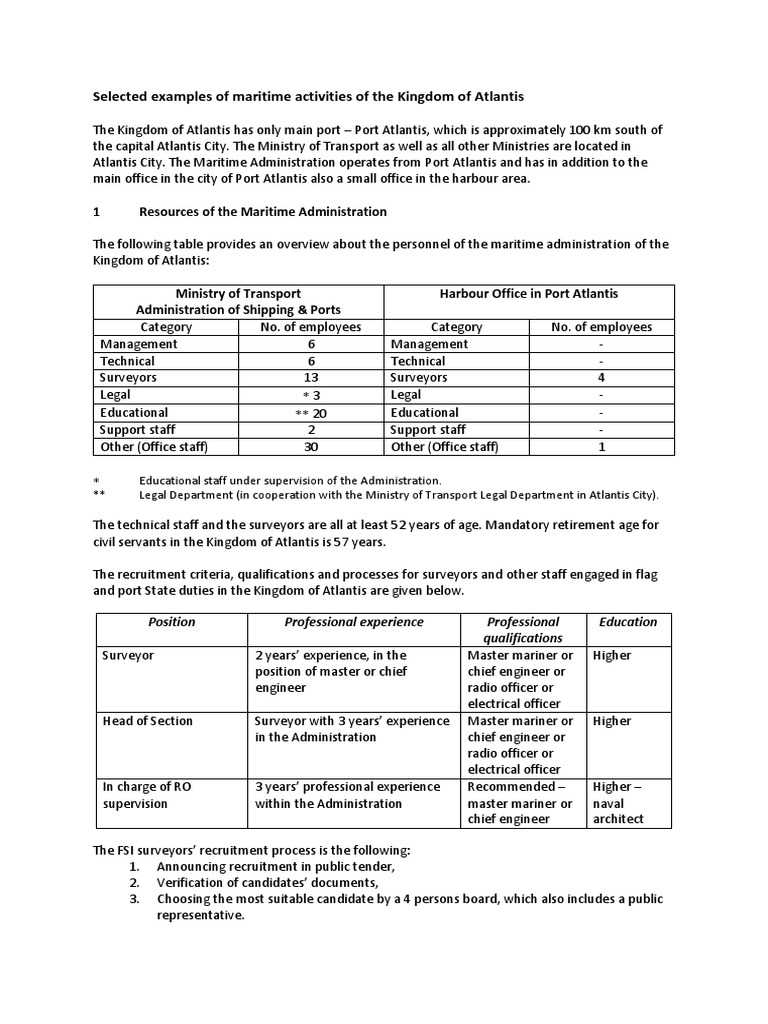 5 Atlantis Selected Examples Maritime Activities Atlantis | PDF