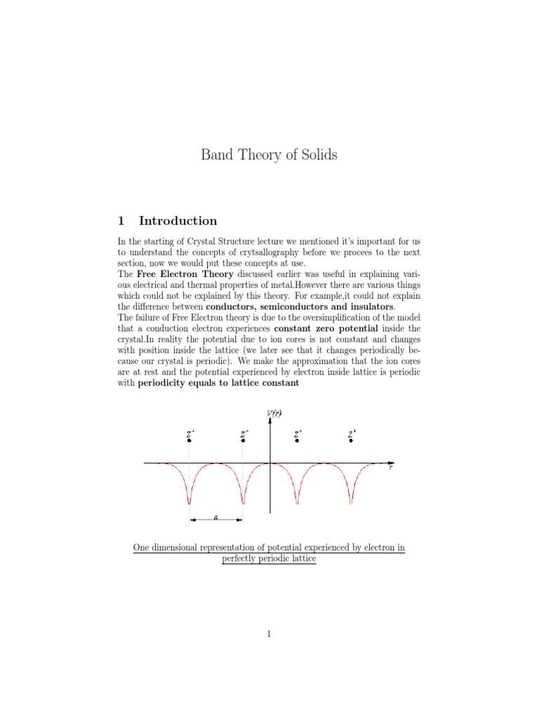 Notes On Band Theory of Solids | PDF | Band Gap | Semiconductors