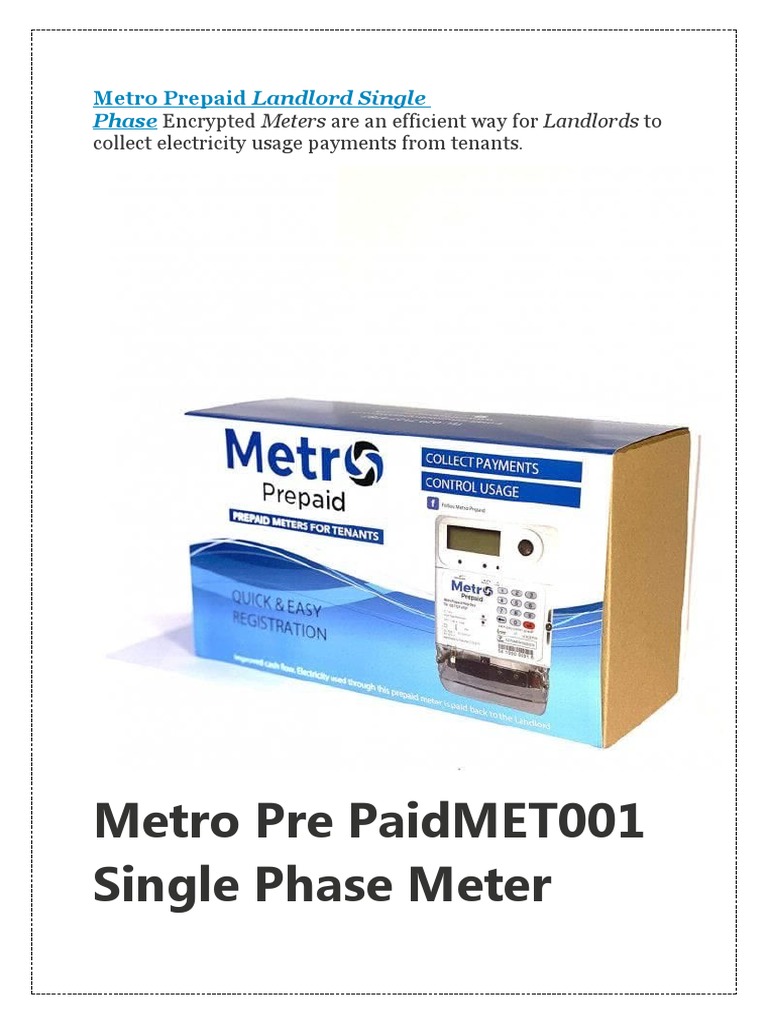 Metro Prepaid Meter for Landlords | PDF | Technology & Engineering