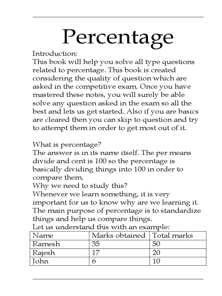 Mastering Percentage Calculations | PDF | Percentage