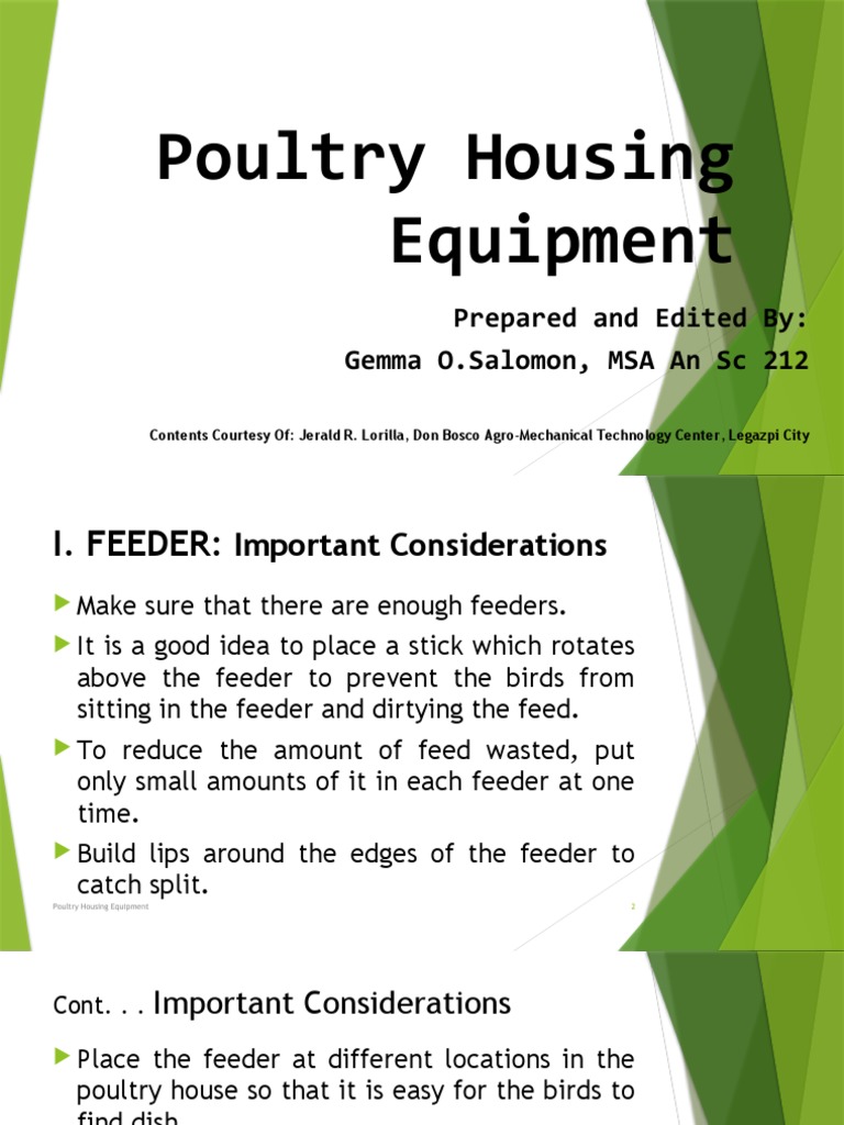 Poultry Housing Equipment Pdf Poultry Farming Chicken