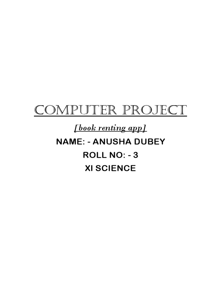 Computer Project Pdf Computer Programming Computing 