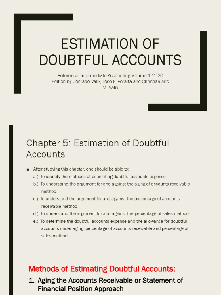 Estimation of Doubtful Accounts (Chapter 5) | PDF | Economies | Business