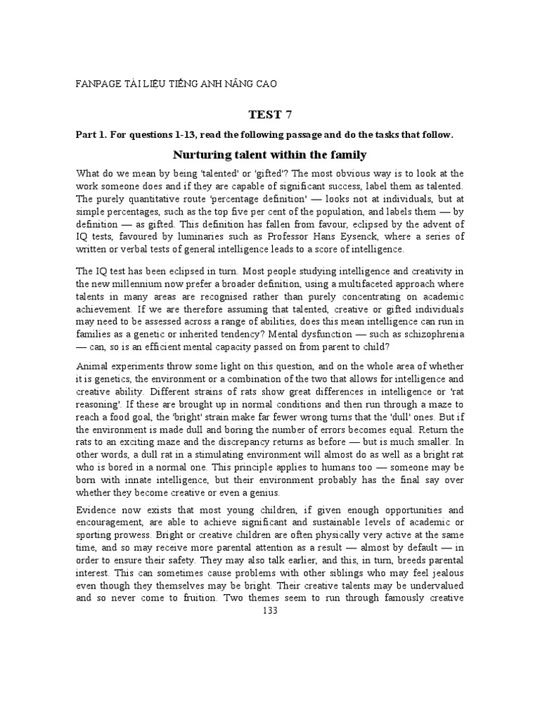 READING PRACTICE TESTS FOR NEC 1 REVISED-Test 7 | PDF | Intelligence ...