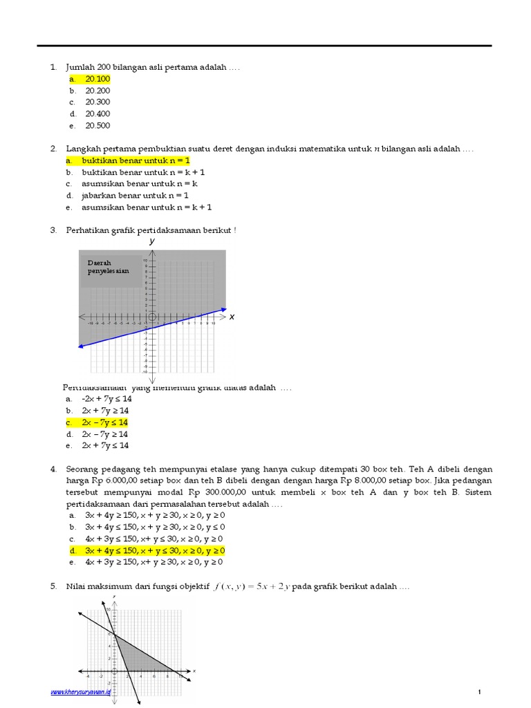 Soal MTK Kls 11 | PDF