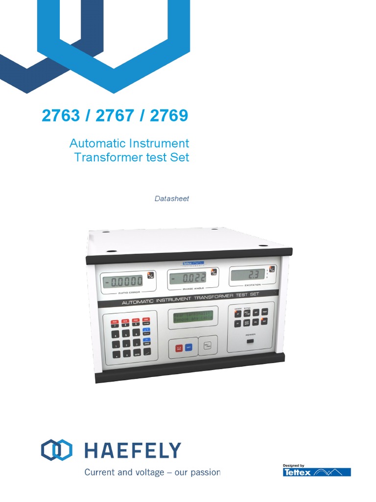 2767 - Automatic Instrument Transformer Test Set - HAEFELY - Datasheet ...