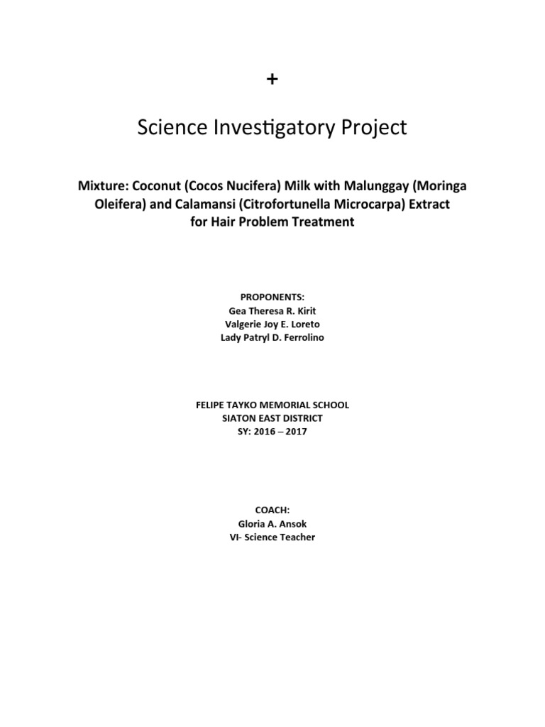 Science Investigatory Project New Jeah K | PDF