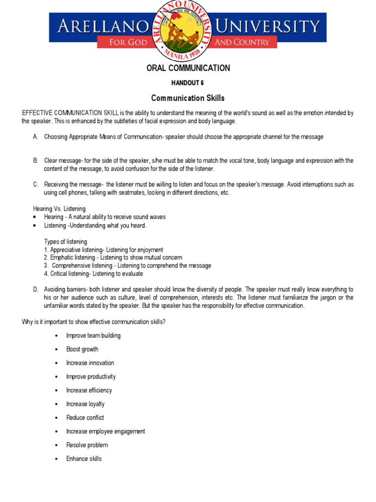 Communication Skills | PDF