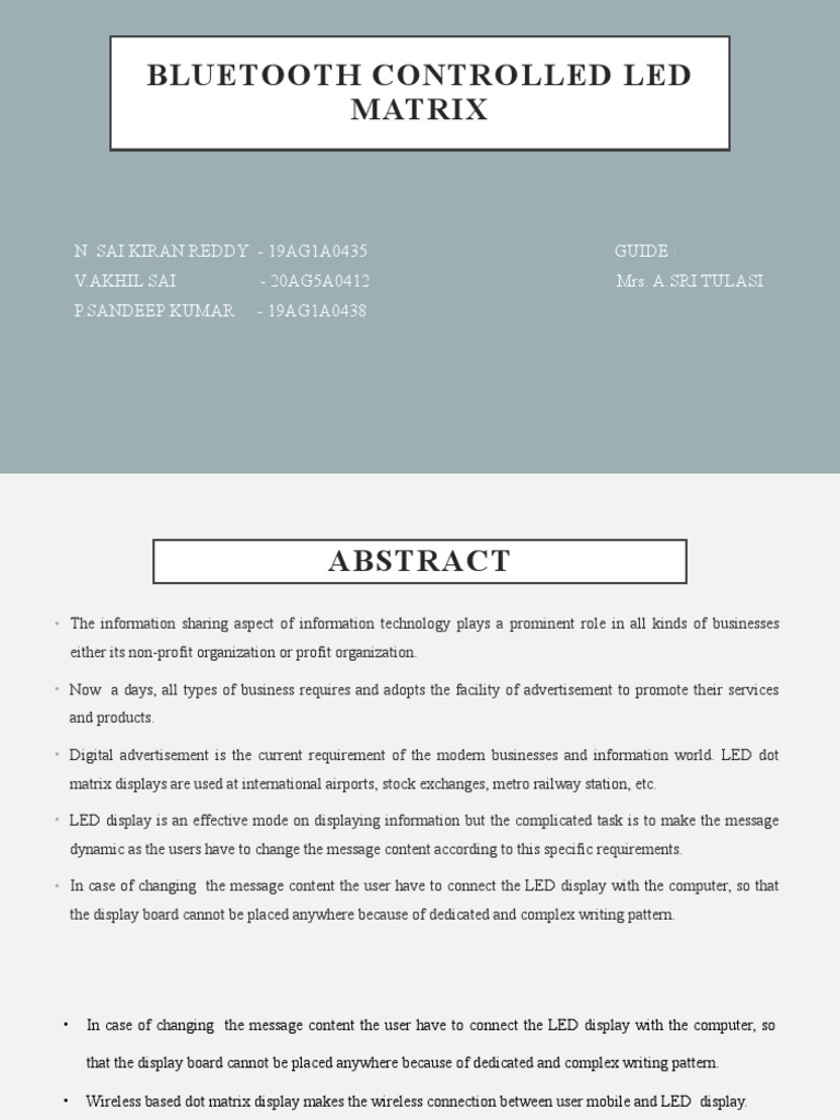 Bluetooth Controlled Led Matrix1 | PDF