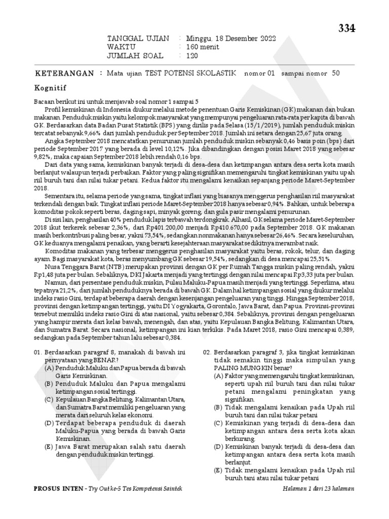 To5 Saintek KD 334 | PDF