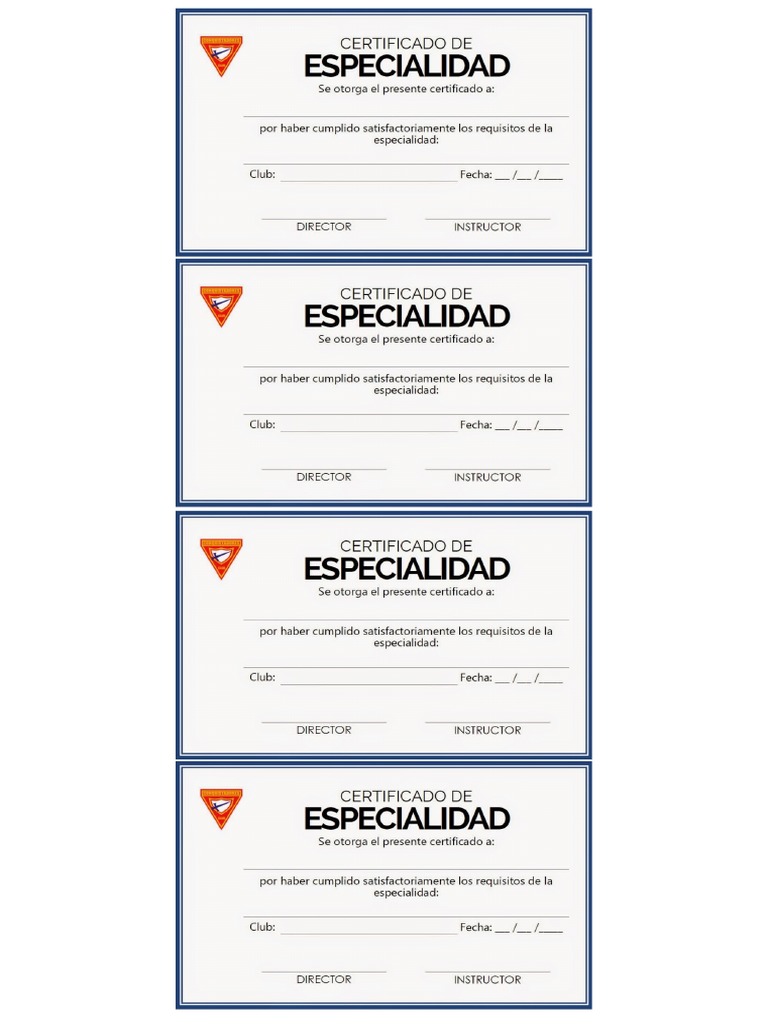 Certificado de Especialidad | PDF