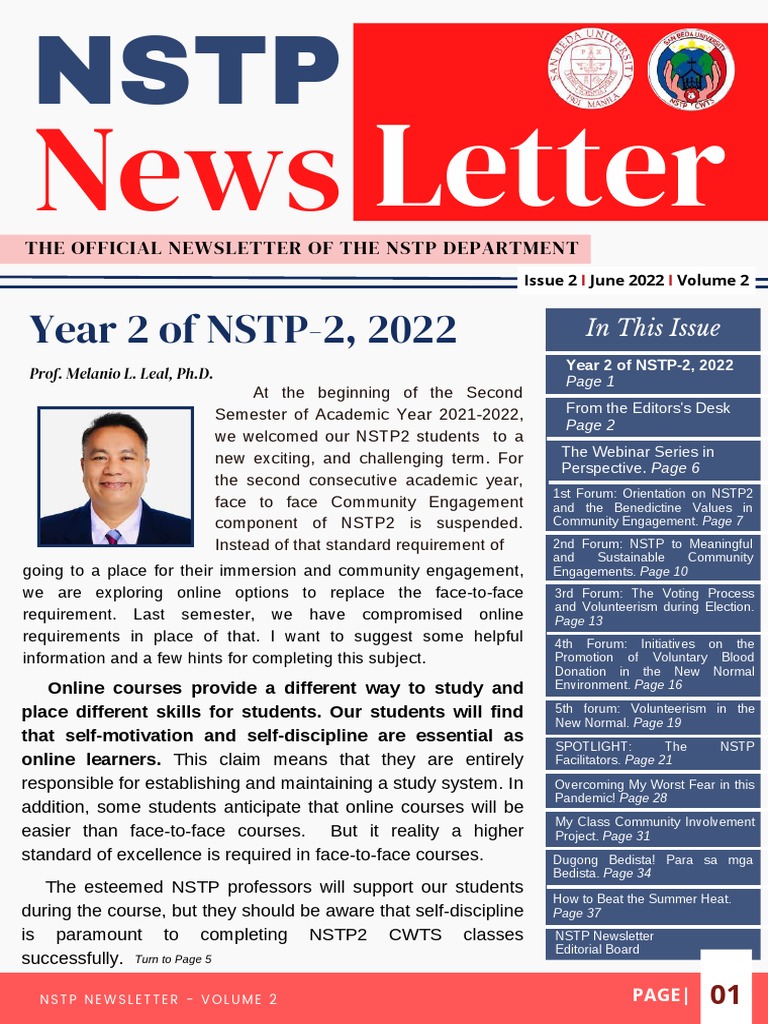 NSTP Newsletter | PDF | Blood Donation