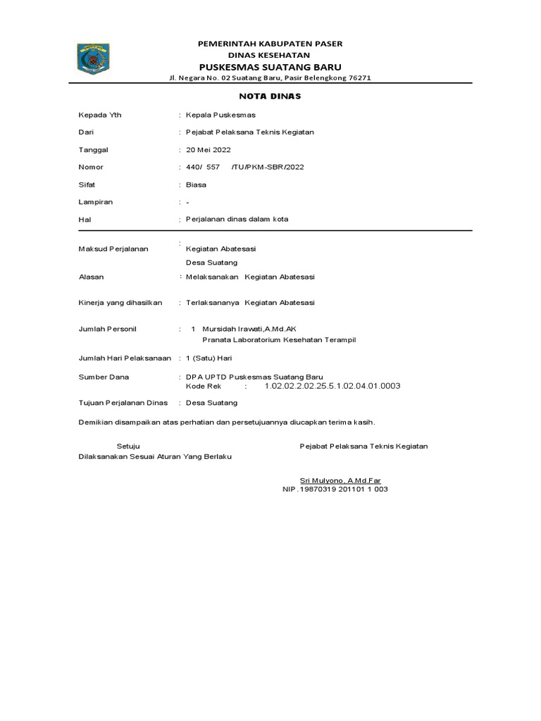 SPJ Abate Suatang - Mursidah 557 | PDF