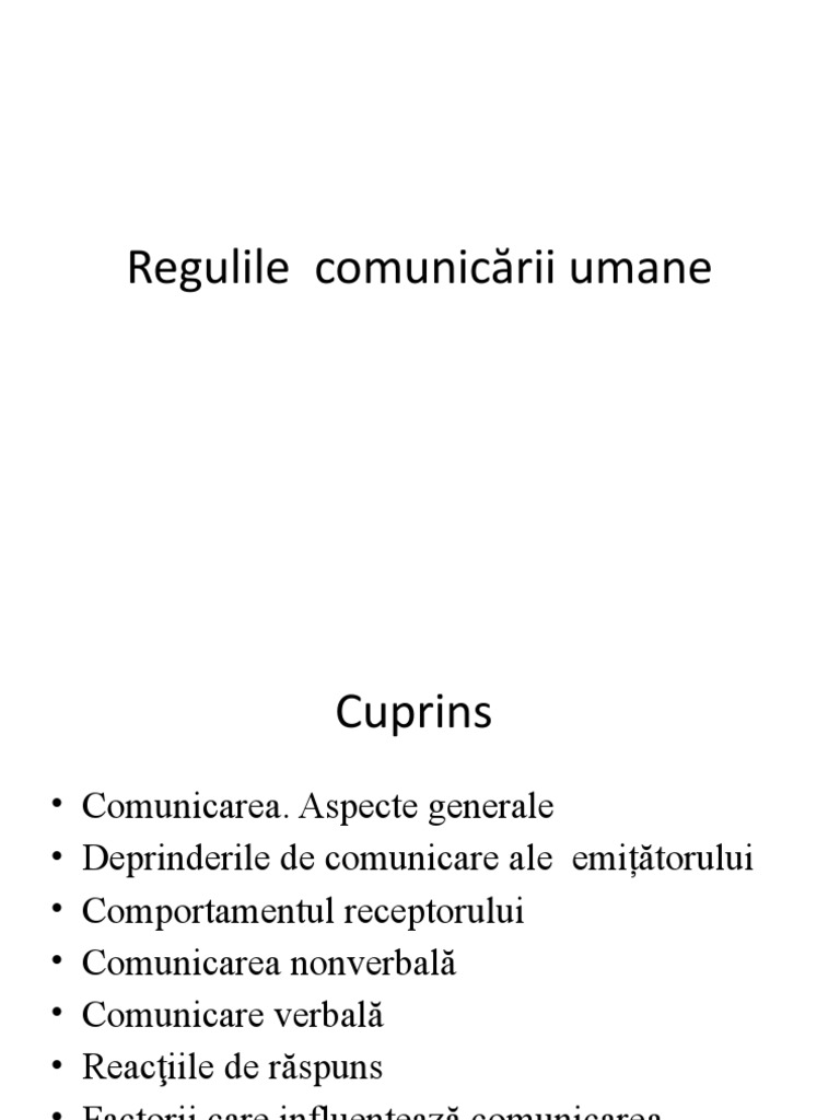 Regulile Comunicarii | PDF